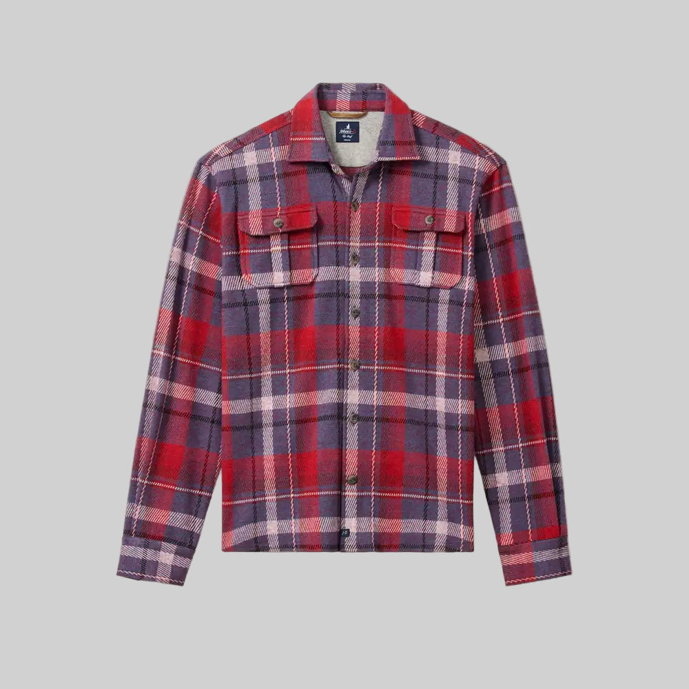Gustaf Men's Plaid Stretch Knit Flannel Lodge Shirt - johnnie-O ...